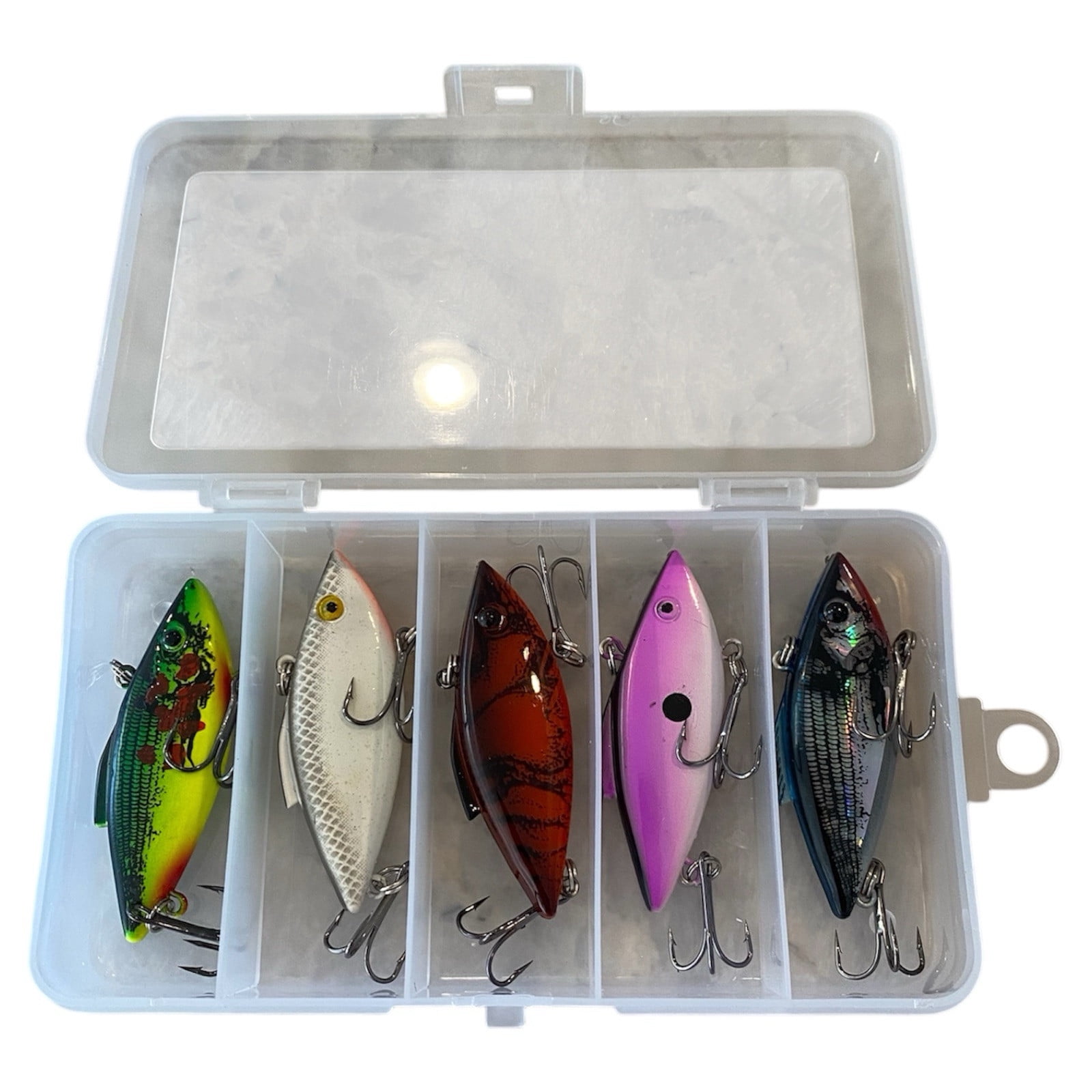 5-Piece Rattle Trap Style Lipless Crankbait Fishing Lures with Tackle ...