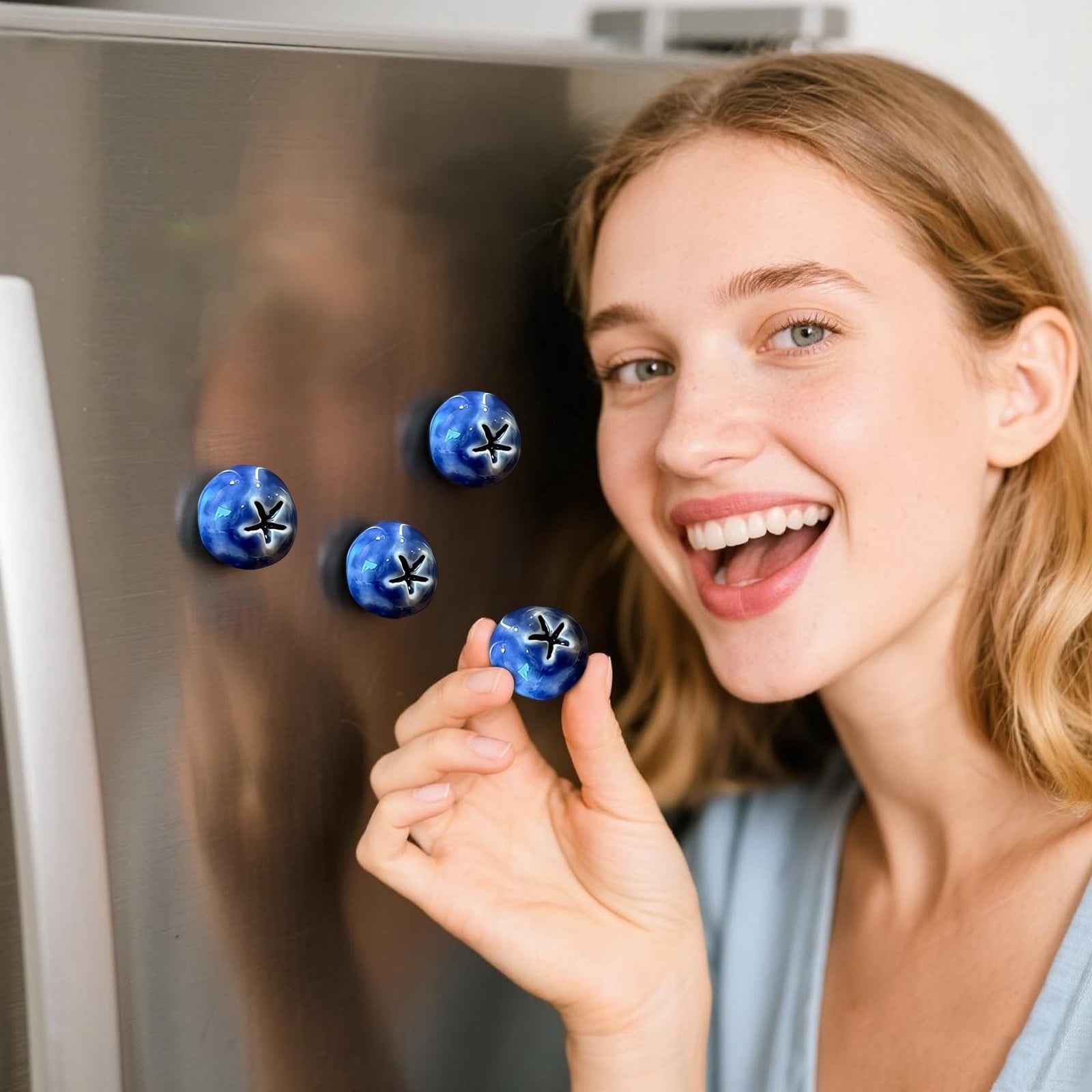 5-Piece Realistic 3D Blueberry Fridge Magnets - Durable Resin Kitchen ...