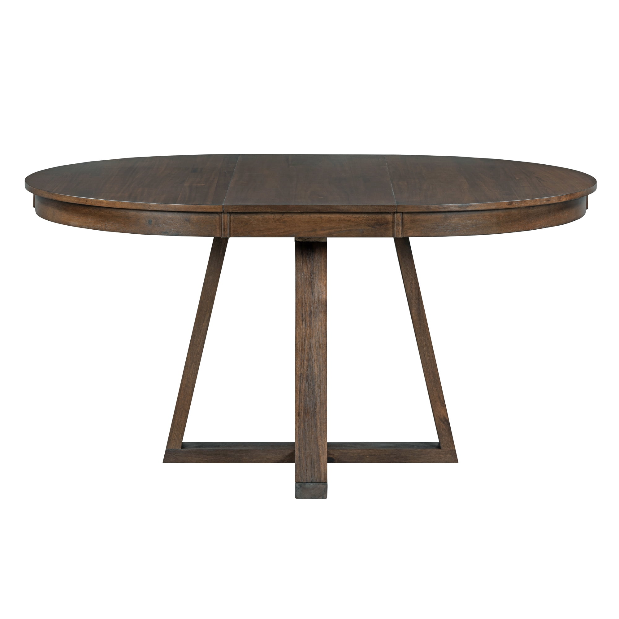 5-Piece Retro Functional Dining Set, Round Table with a 16"W Leaf and 4 ...