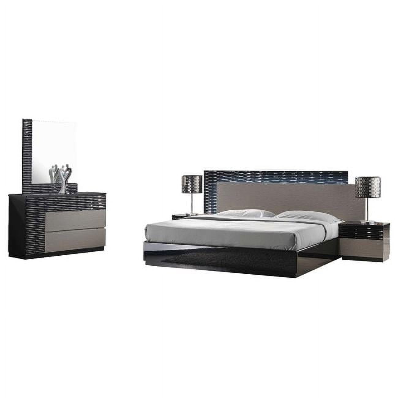 5 Piece Romania Queen Bedroom Set, Black & Zebra Grey - Walmart.com