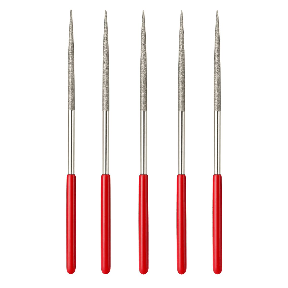 5 Piece Round Mini Diamond Files with PVC Wrapped Handles In Various ...
