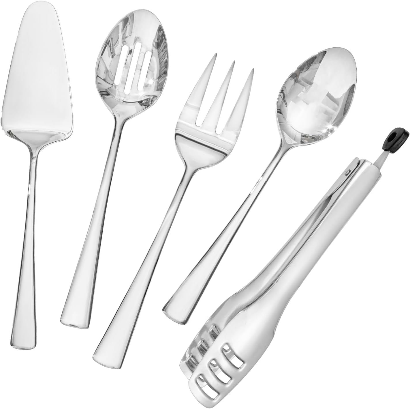 5 Piece Serving Utensils Set, 18/10 Stainless Steel Serving Utensils ...