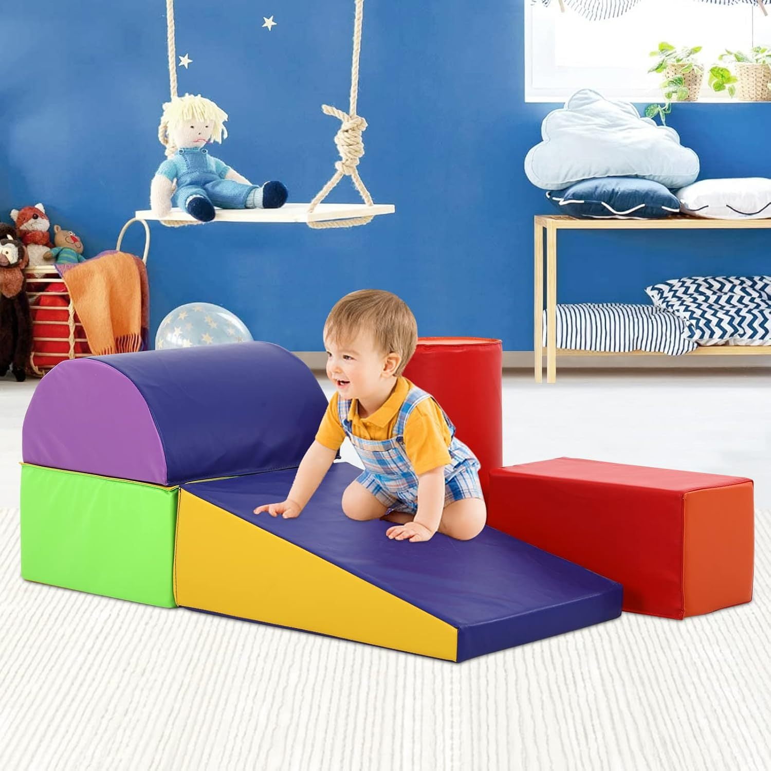 5-Piece Set Couch for Climbing/Crawling/Sliding, Multipurpose Kids Foam ...