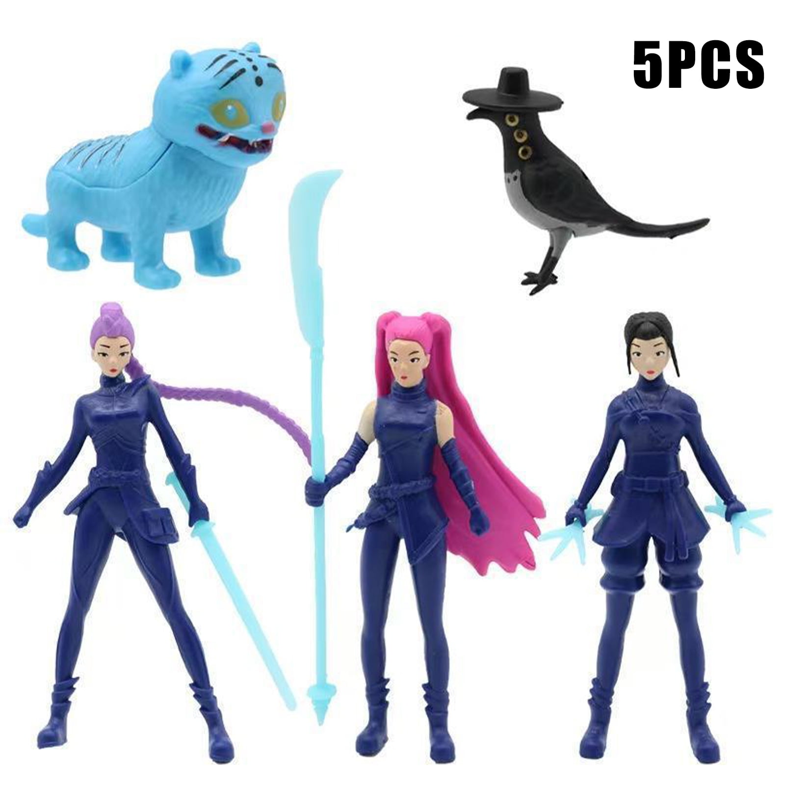 5 Piece Set Demon Hunter Figure Collection Game Character Models ...