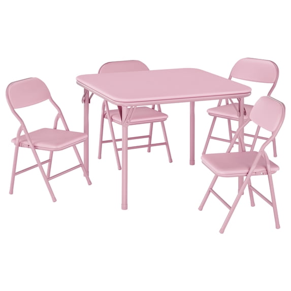 5 Piece Set Folding Table and Chairs Set, Boys and Girls Activity Table ...