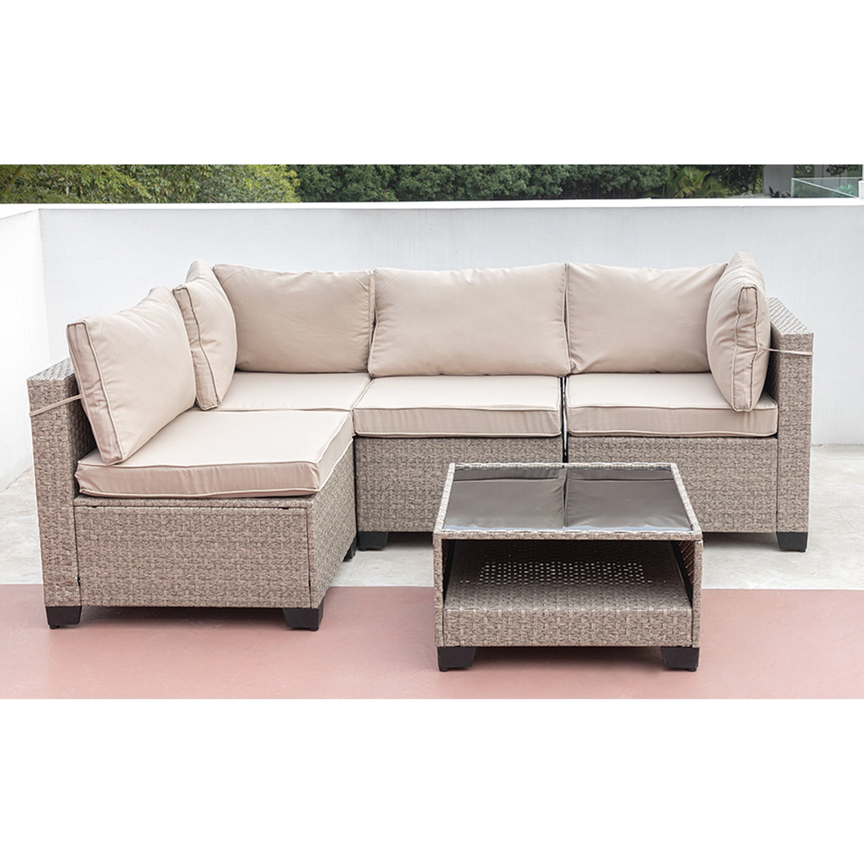 5-Piece Set - Modular & All-Weather - Patio Outdoor Use - Comfortable ...