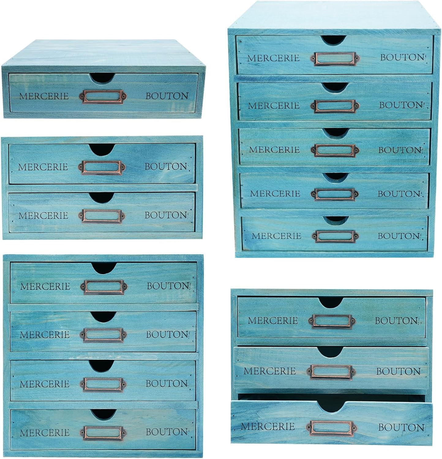 5 Piece Set Wooden Desk Organizer, Mini Desktop Drawer Tabletop Storage ...