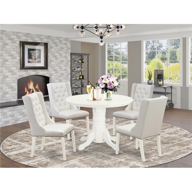 5 Piece Shelton Dinette Set - Linen White & Light Gray - Walmart.com