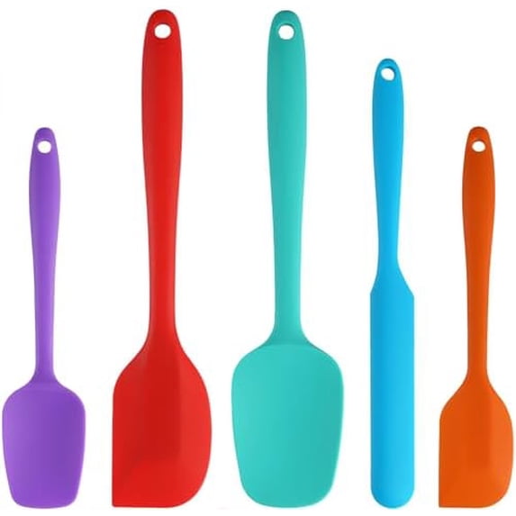 5 Piece Silicone Spatula Set - Rubber Spatula - 600°F Heat Resistant ...