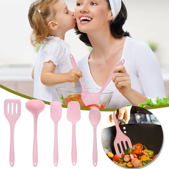 5 Piece Silicone Spatula Set for Nonstick Cookware, Heat Resistant ...