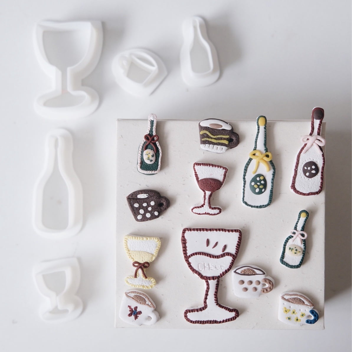 5-Piece Soft Clay Mold Set for DIY Coffee Cups, Wine Glasses, and ...