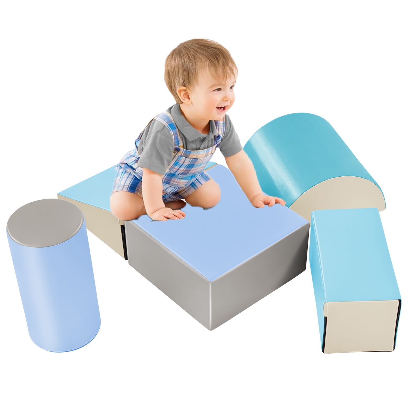5-Piece Soft Foam Climb and Crawl Activity Playset – Includes Slide ...