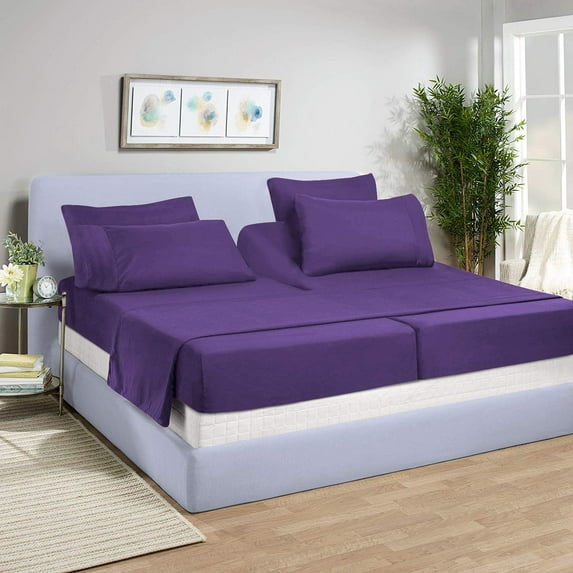 5 Piece Split California King Sheet Set for Adjustable Beds 800 Thread ...