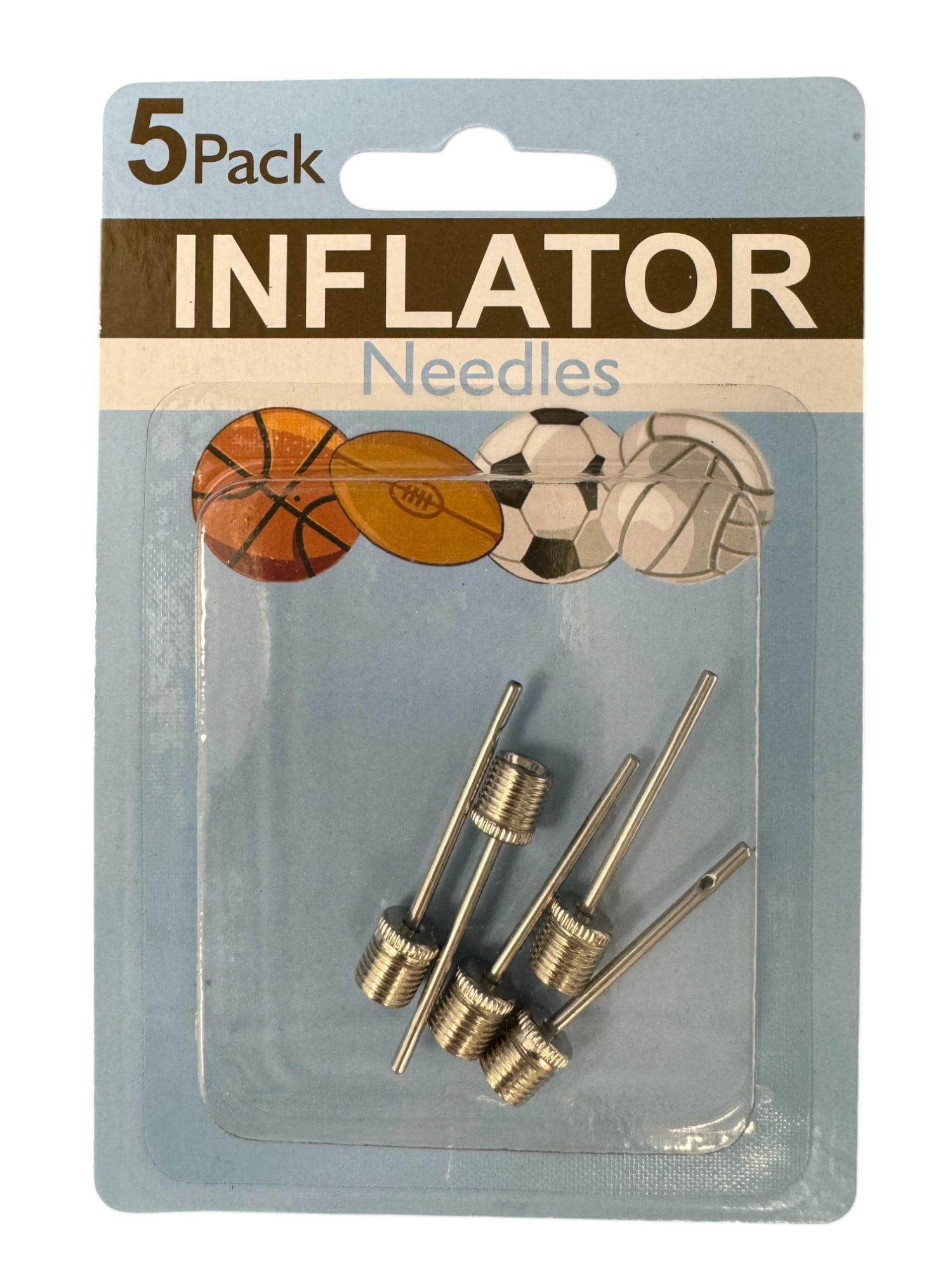 5-Piece Sports Ball Inflator Needles Set for Basketballs, Footballs ...