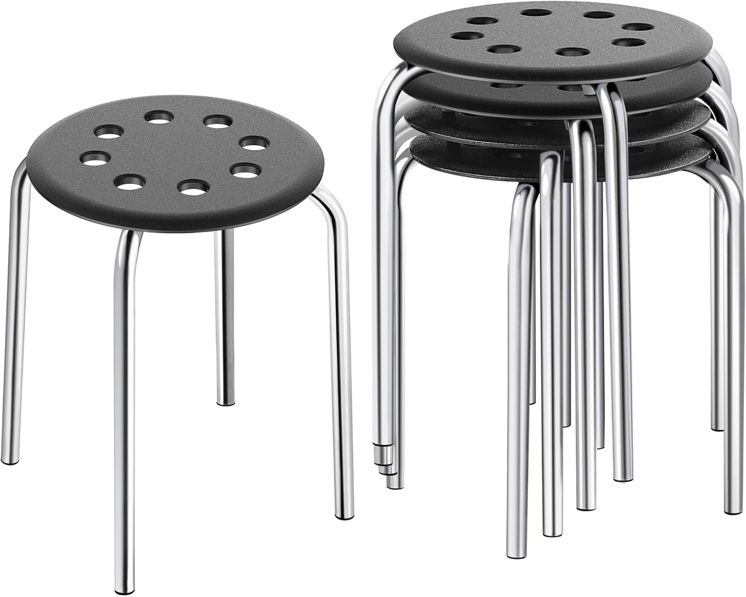 5-Piece Stackable Stools Portable Stacking Bar Stools Indoor Outdoor ...