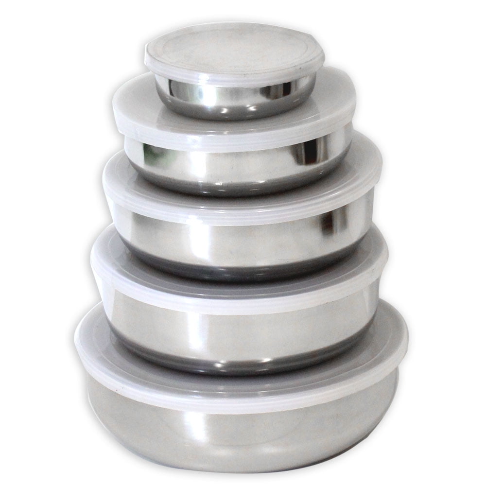 5 Piece Stainless Steel Food Storage Set - U-88005-86 - Walmart.com