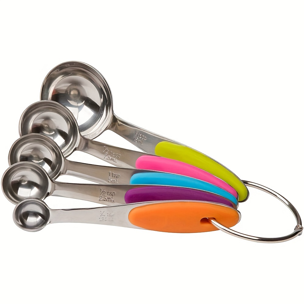 5-Piece Stainless Steel Measuring Cup and Spoon Set - Nesting Design ...
