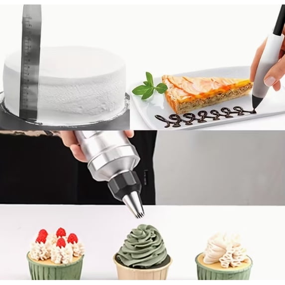 5-Piece Stainless Steel Syringe Set - Multi-functional Baking Sprayer ...