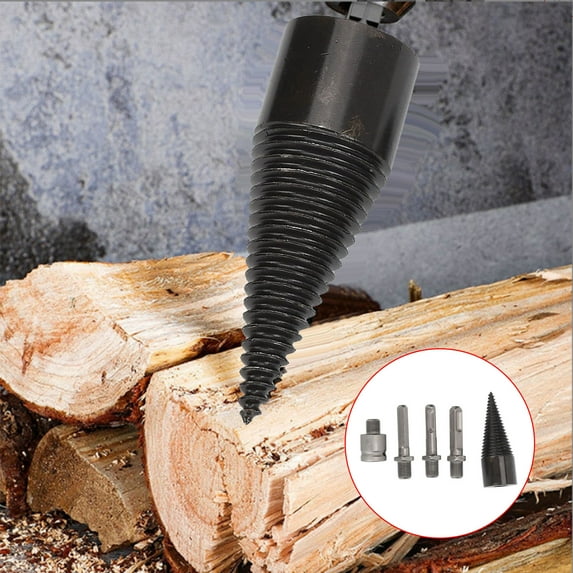 5,Piece Steel Firewood Splitter Drill Bit Kit, Durable, Non,Slip Design ...