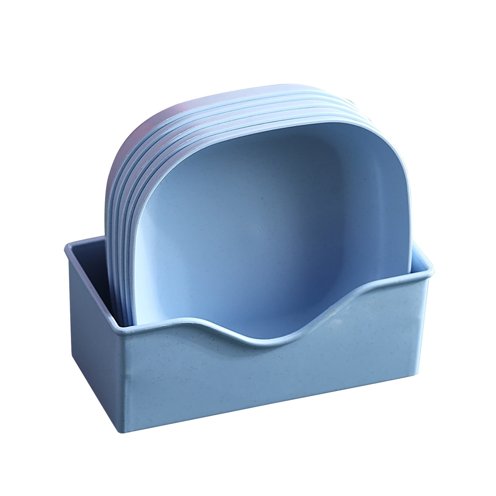 5-Piece Straw Plastic Snack Plates Set, Square Dessert Fruit Nut Bowls ...