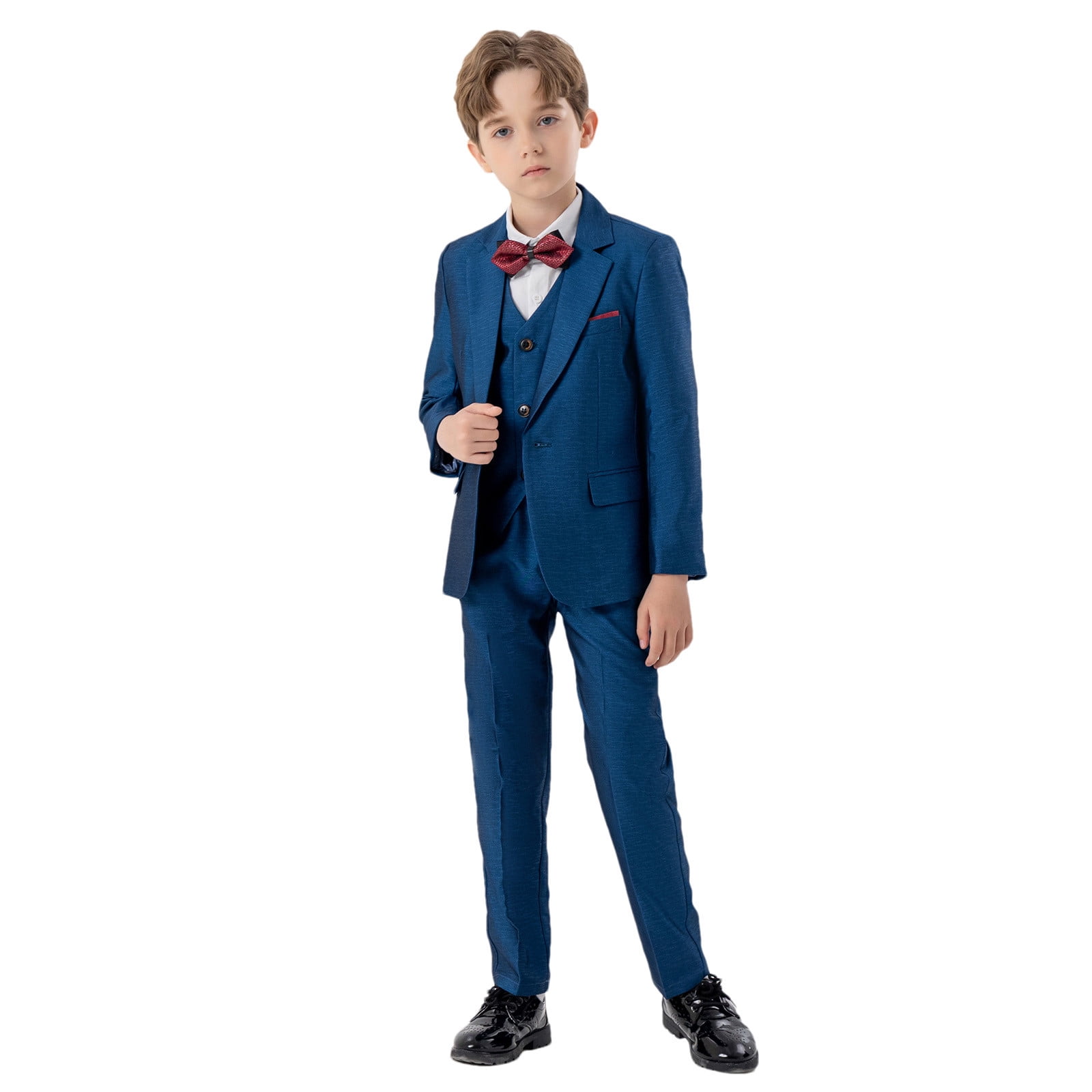5 Piece Suits for Boys Formal Slim Fitting Suit Set Wedding Ring Bearer ...