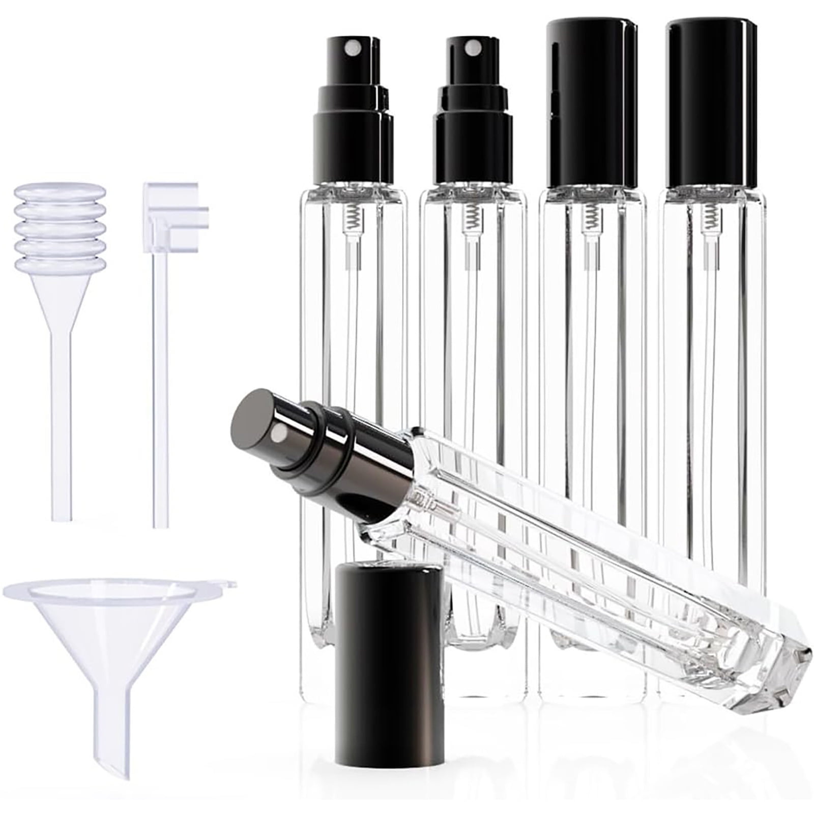5 Piece Travel Friendly Perfumes Sprayers Bottle Set Glass Container With Dispenser Tool Refill ...