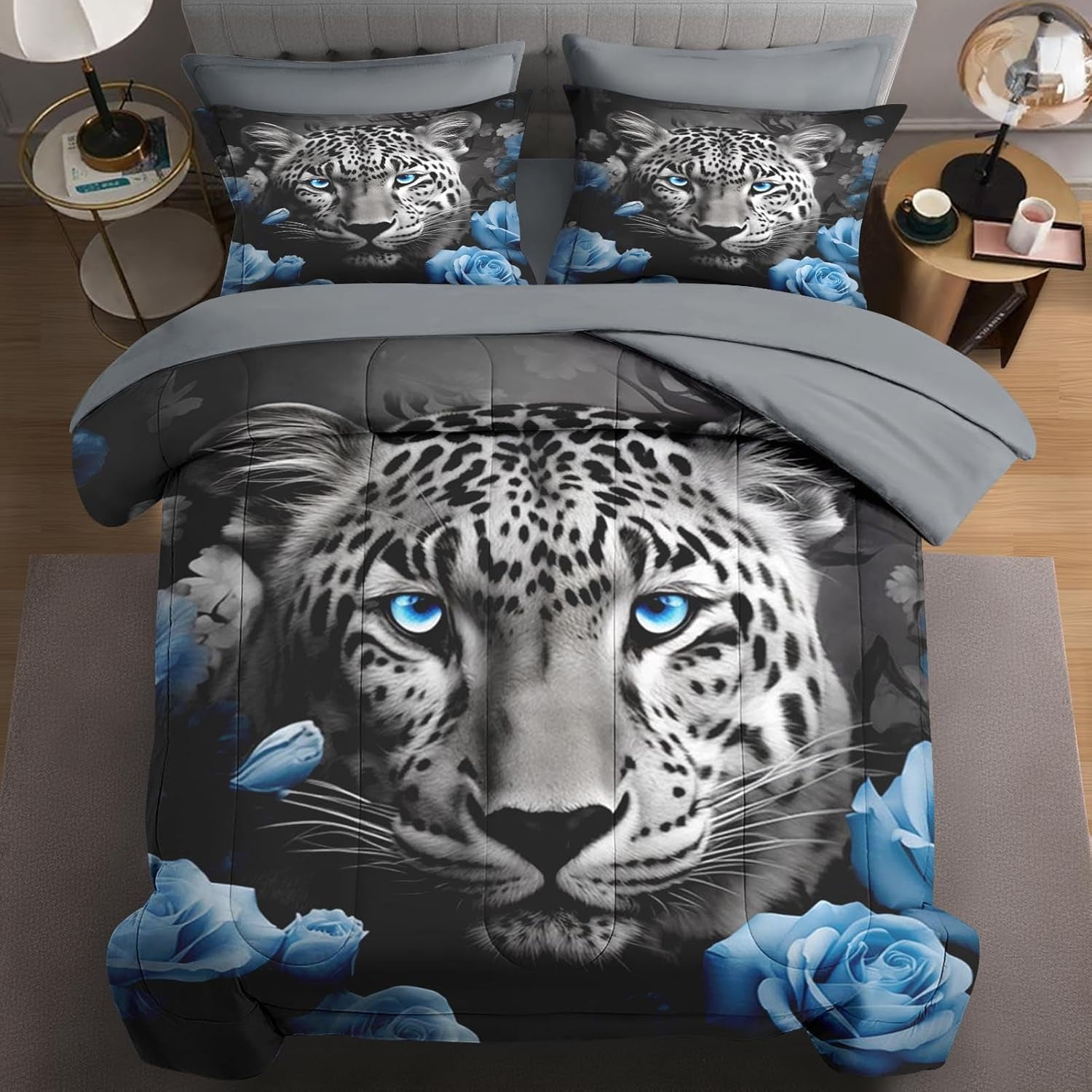 5 Piece Twin Size Comforter Set with Pillowcase & Sham, Animal Snow ...