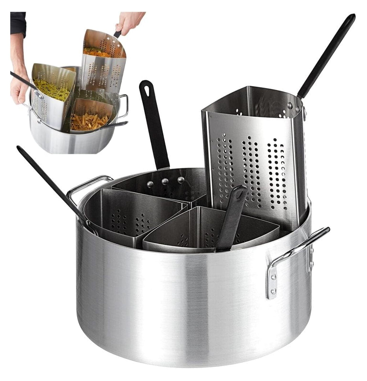 5-Piece Vegetable and Pasta Cooker Set with 20 Qt. Aluminum Pot and 5 ...