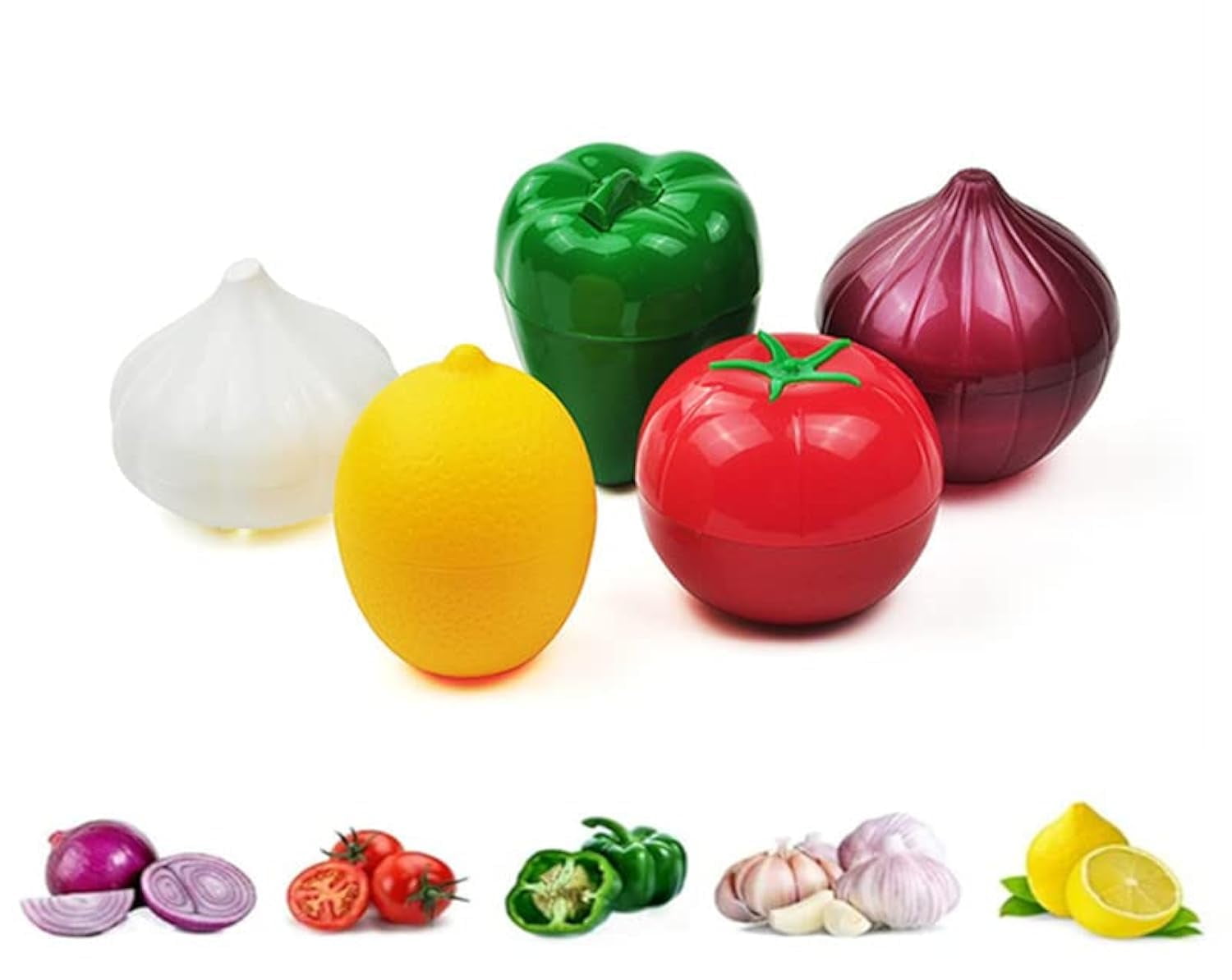 5-Piece Vegetable and Fruit Storage Set, BPA-Free Reusable Refrigerator ...