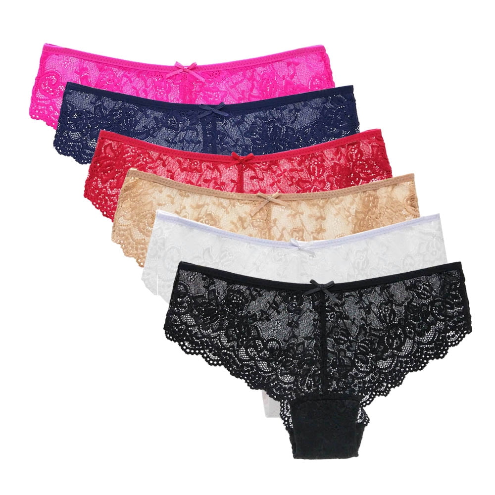 5-Piece Women's Low-Rise Lace Underwear Set - Floral Design ...