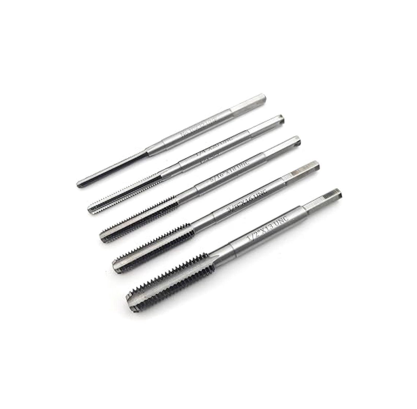 5 Piece Woodworking Taps Set, 10-32, ¼-20, 5/16-18, 3/8-16 and ½-13, 5 ...