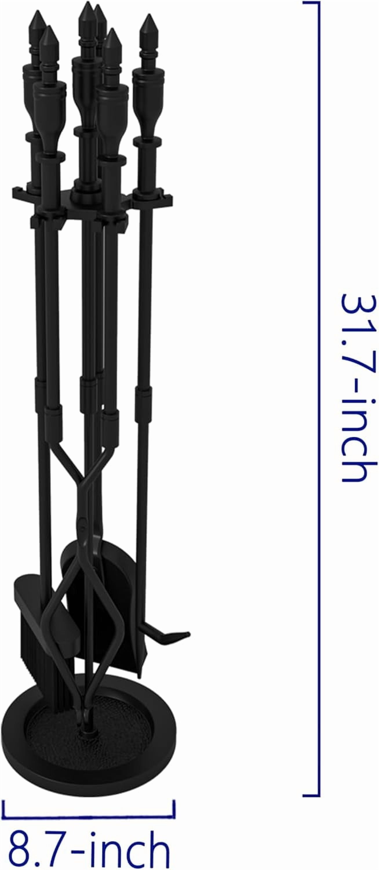 5-Piece Wrought Iron Fireplace Tools Set with Handles - Walmart.com