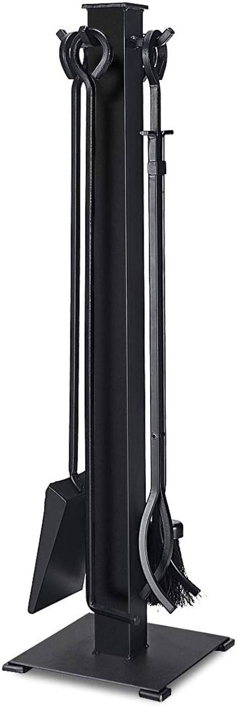 5-Piece Wrought Iron Fireplace Tools Set with Stand, Poker, Shovel ...