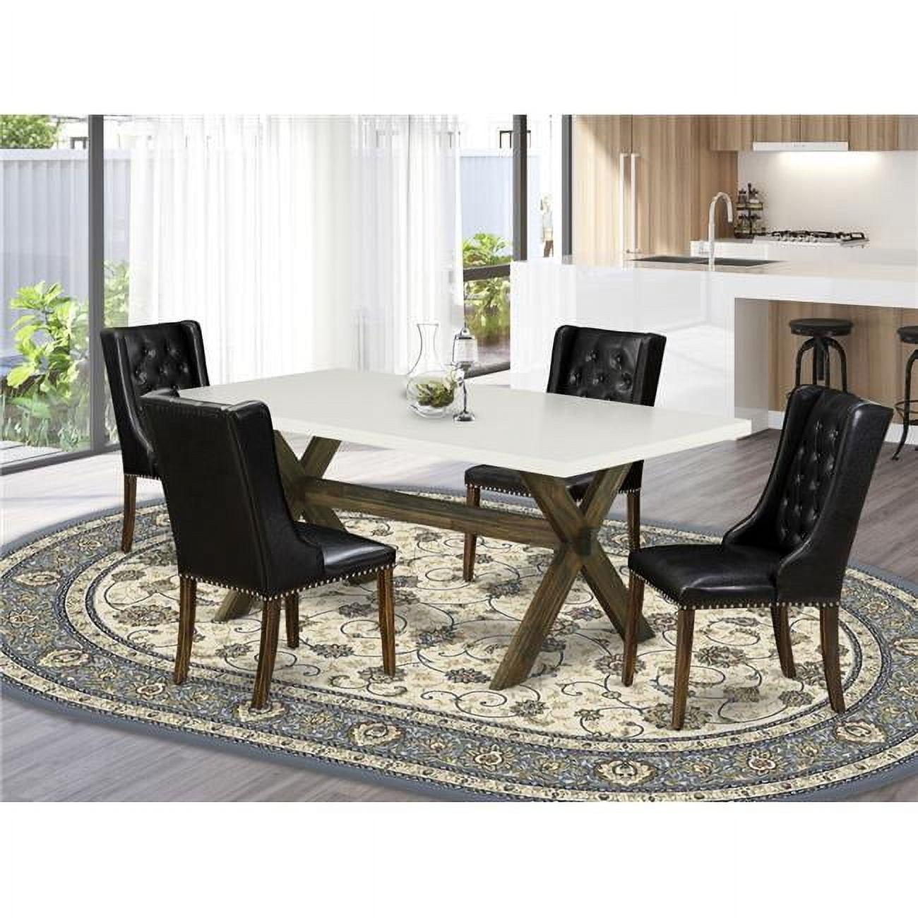 5 Piece X-Style Dining Set - Distressed Jacobean - Walmart.com