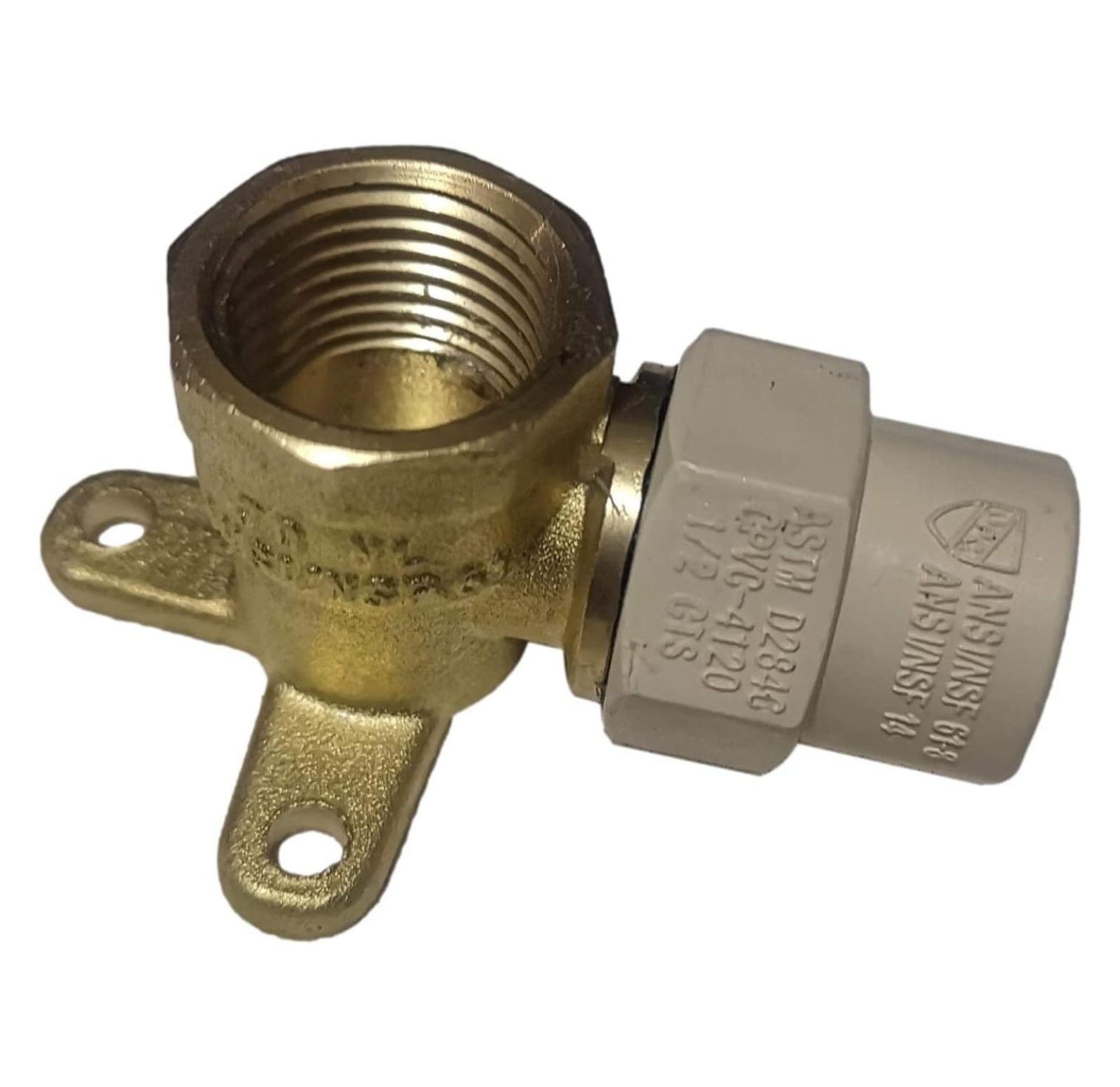 5 Pieces 1/2" Female NPT x 1/2" CPVC Drop Ear Elbow, Brass 5 Packs ...