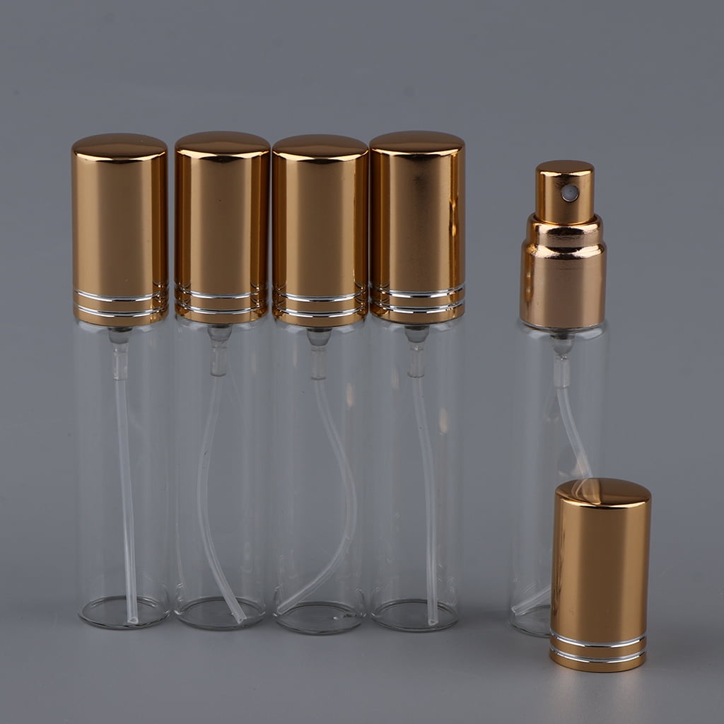 5 Pieces 10ml Empty Refillable Spray Bottles Vial Golden - Walmart.com
