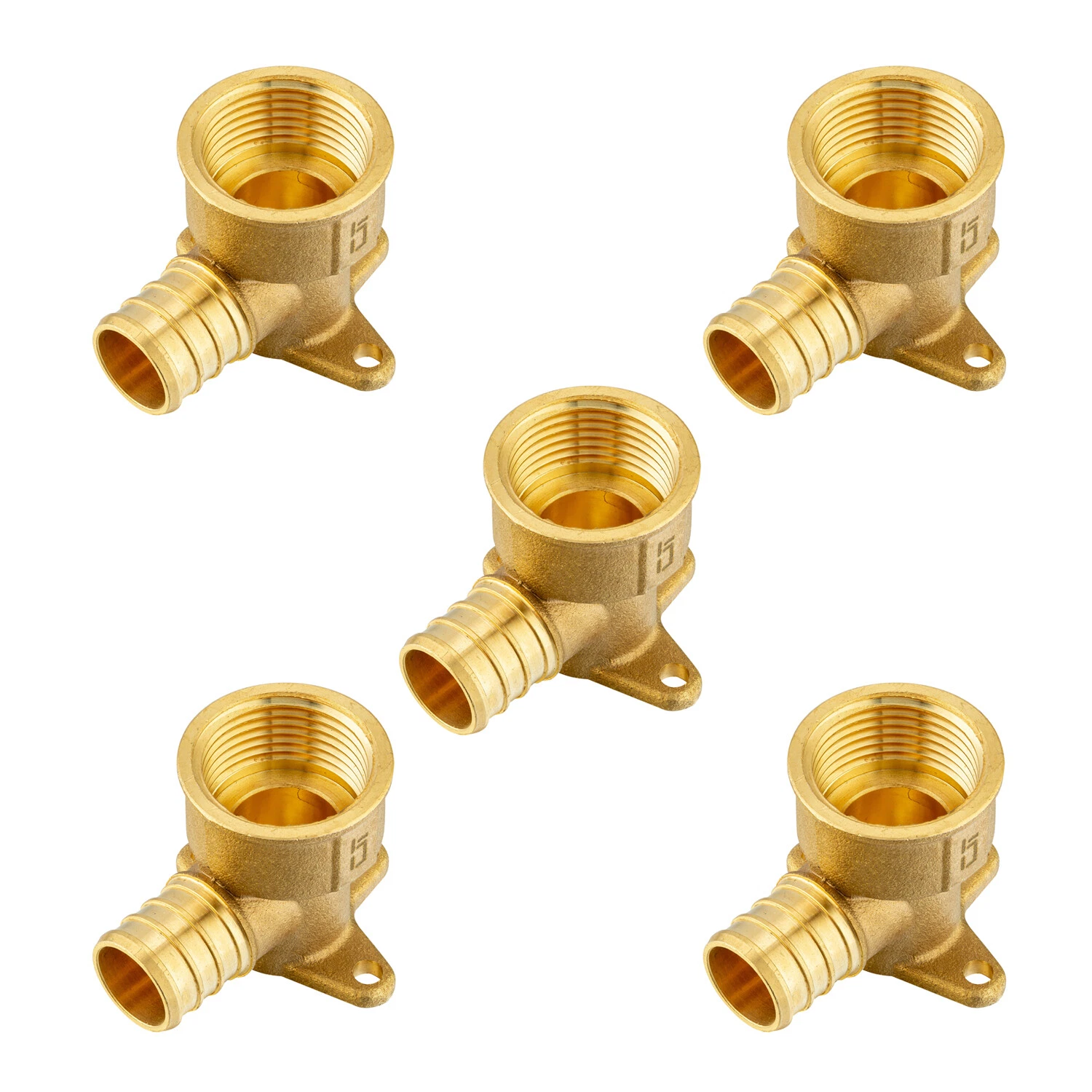 5 Pieces 3/4" PEX x 3/4" Female NPT Drop Ear Elbow Crimp Brass Fitting No Lead - Walmart.com