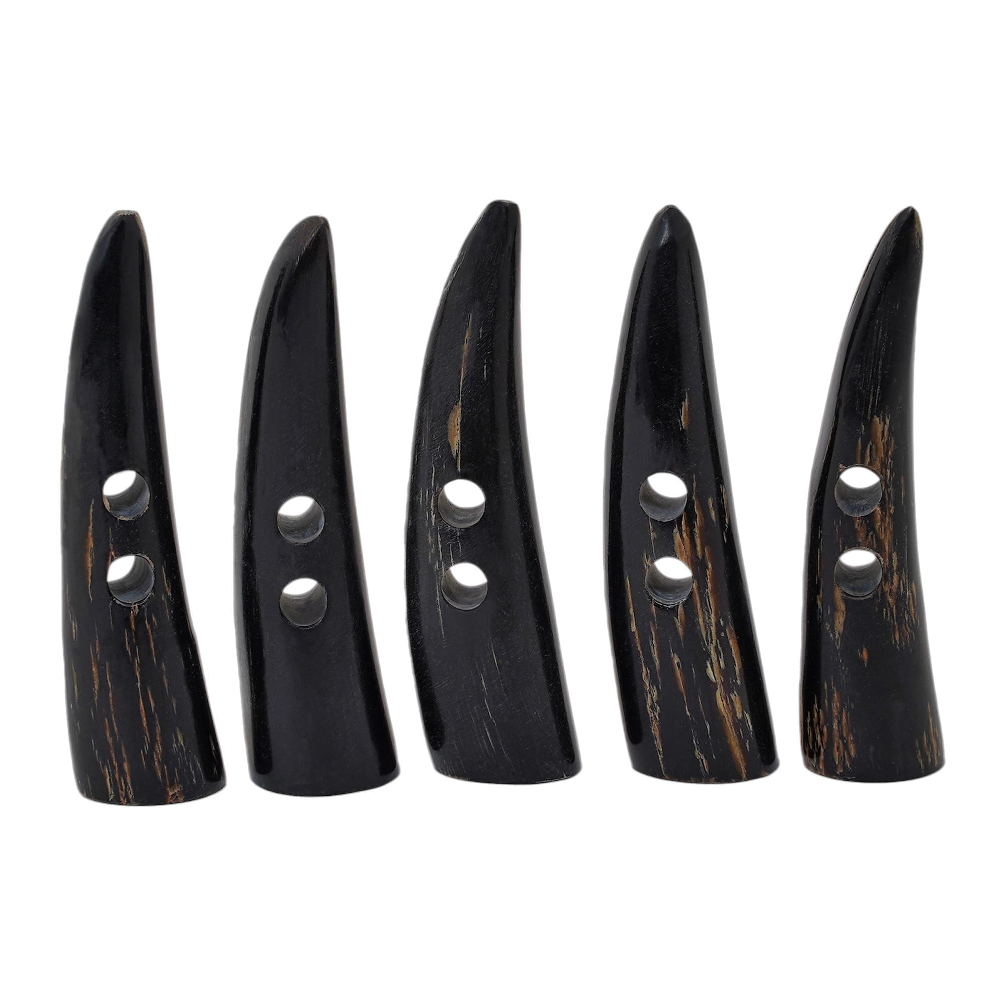 5 Pieces, 3" Long Natural Horn Toggles for Coats and Jackets | Polished ...