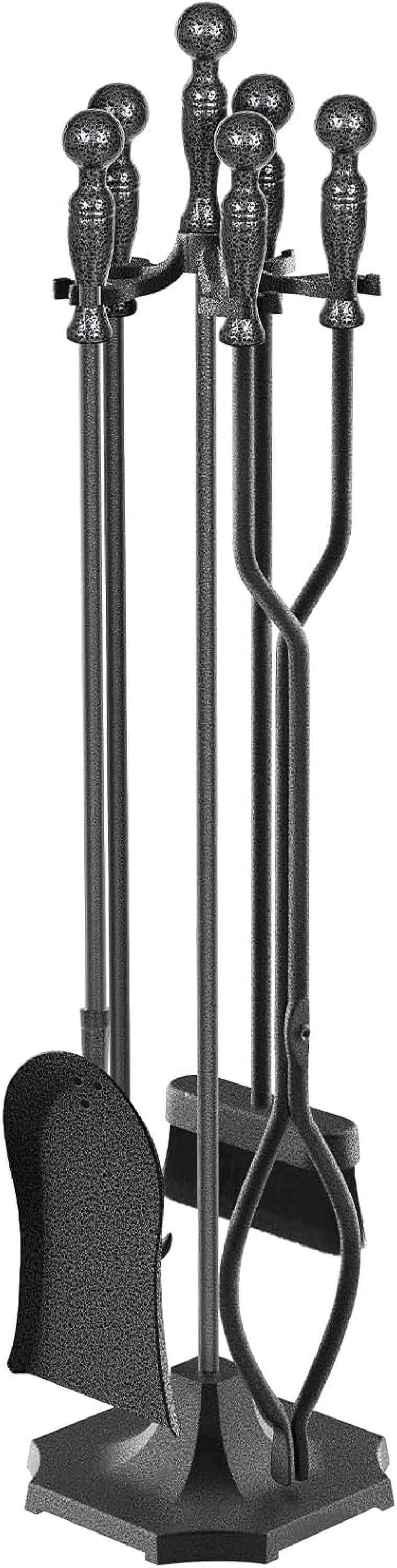 5 Pieces 31In Fireplace Tools Set, Wrought Iron Fireplace Tools with ...