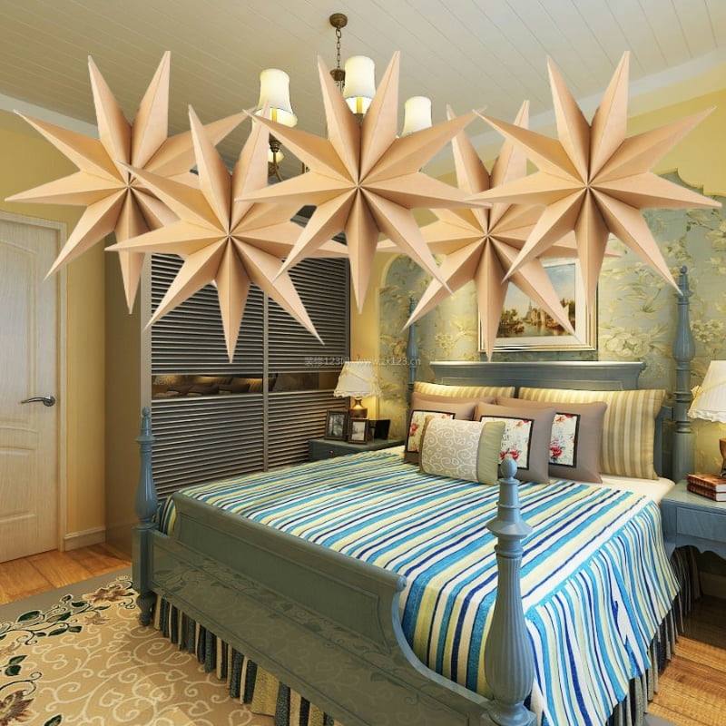 5 Pieces 3d 12" Large Paper Star Paper Stars, Elegant and Classic Add ...