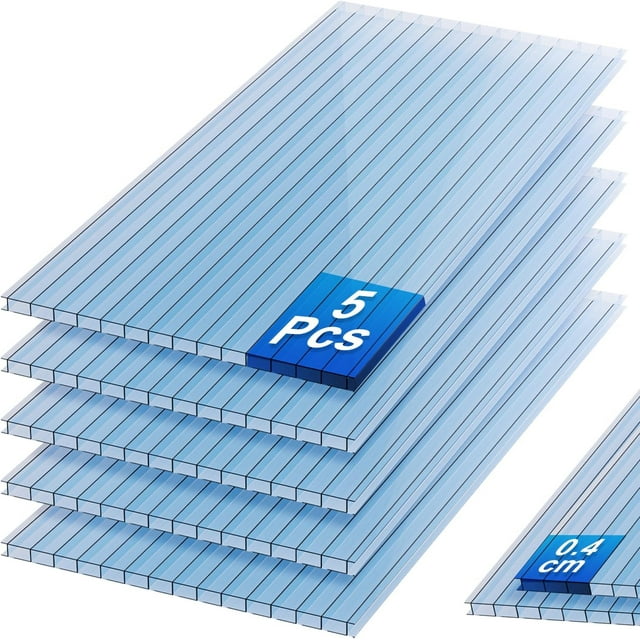 5 Pieces 4' x 2' x 0.16'' Polycarbonate Greenhouse Panels Twin-Wall ...
