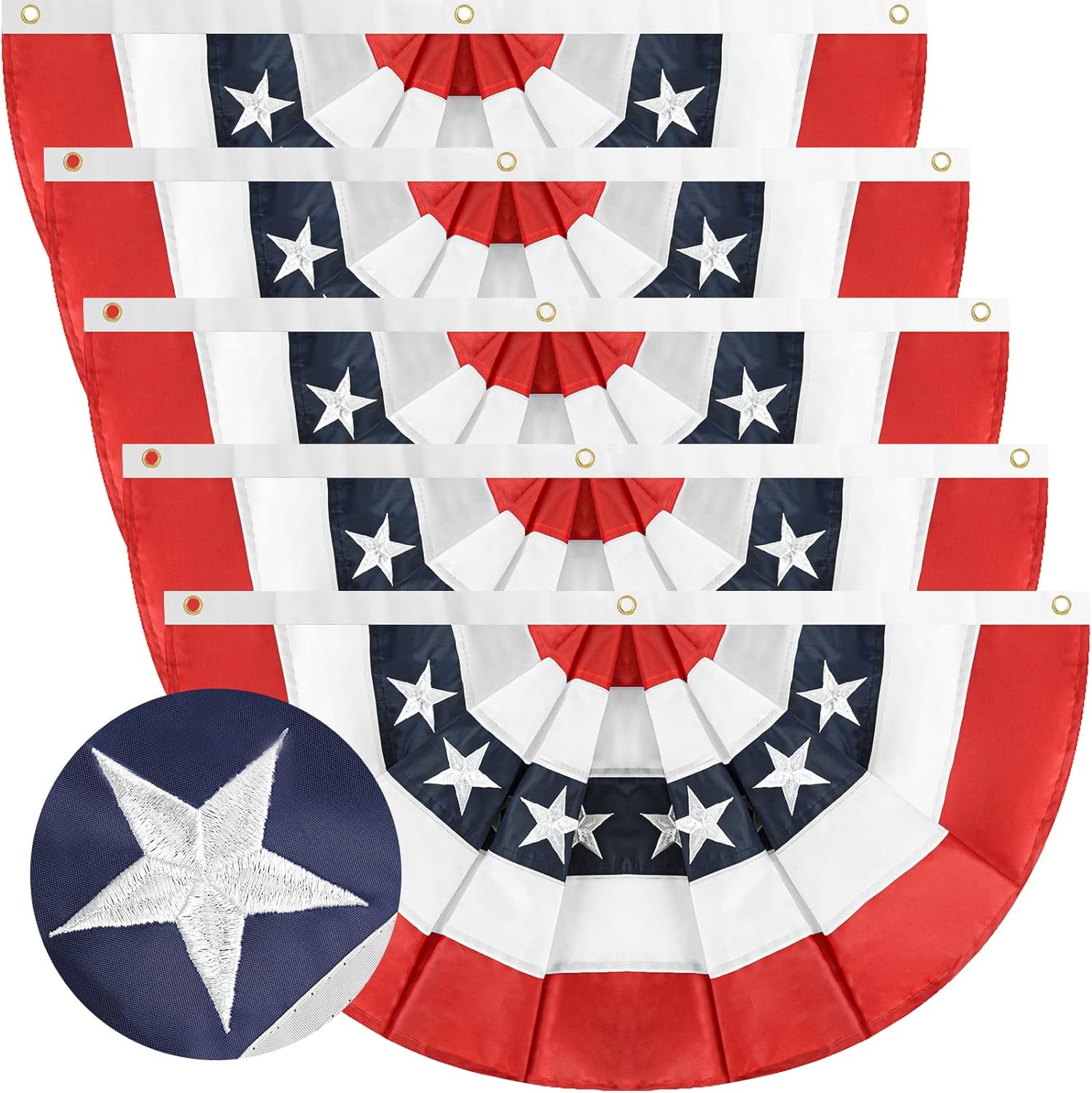5 Pieces 4th of July Bunting Flag American Pleated Fan Flag USA Flags ...