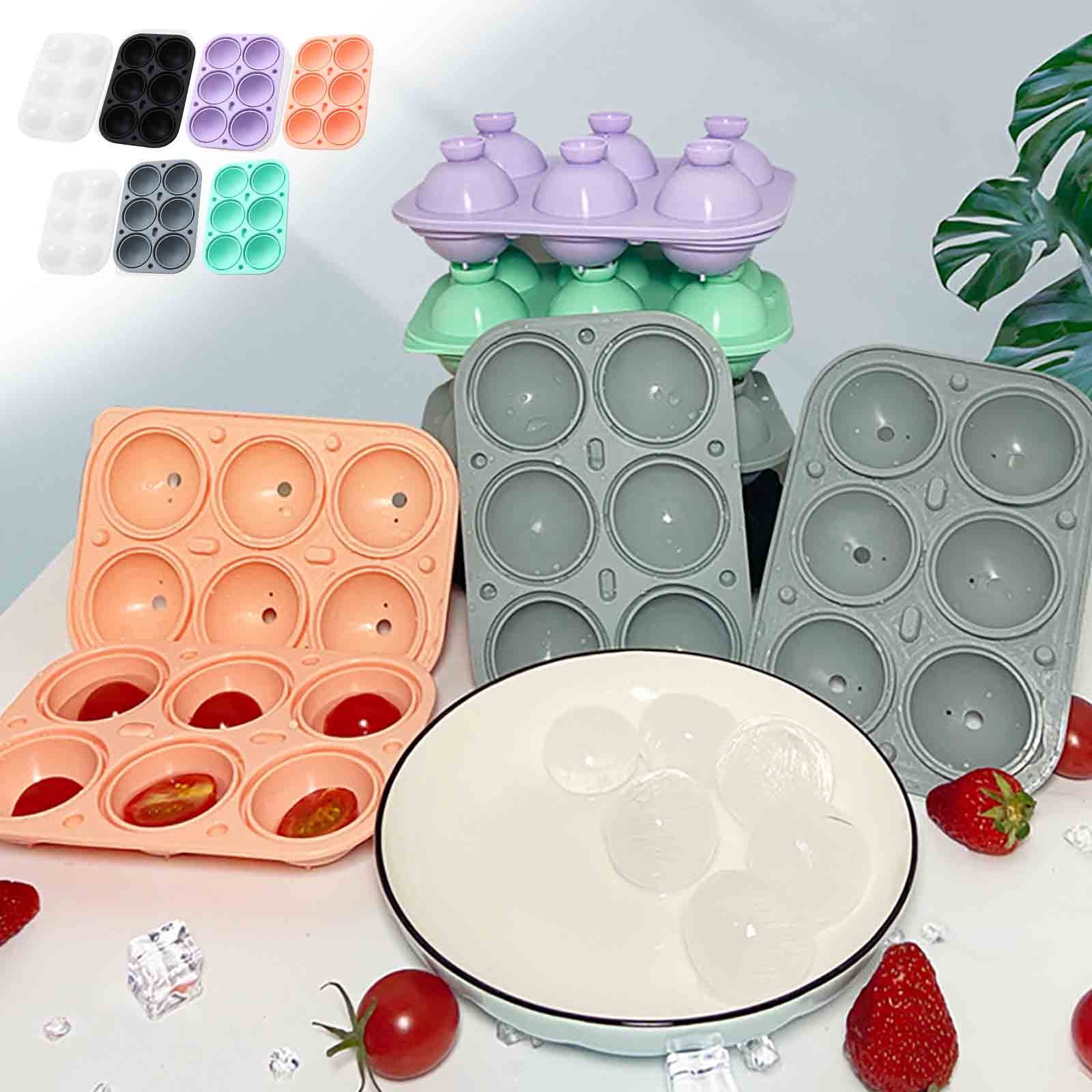 5 Pieces 6-Hole Round Ball Ice Molds, Food Grade Silicone Ice Ball ...