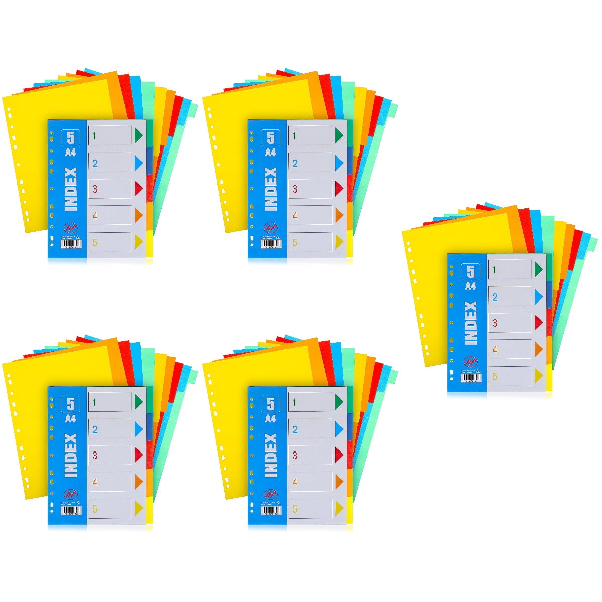 5 Pieces A4pp Plastic Classification Page Binders Tabs Divider Office ...