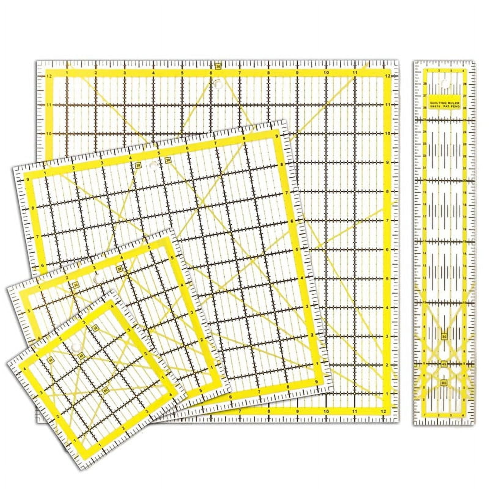 5 Pieces Acrylic Quilting Rulers,Square Sewing Rulers Fabric Cutting ...