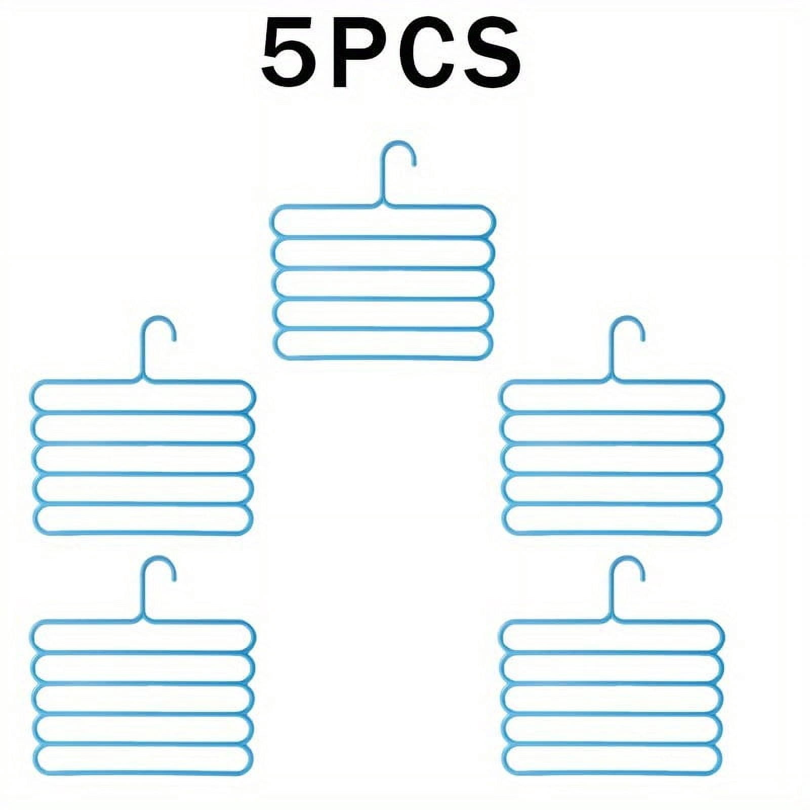 5 Pieces Adjustable Multi-Layer Plastic Hangers - Space Saving, Non ...