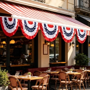 Patriotic Half Circle American Flags for Outdoor & Indoor Celebrations