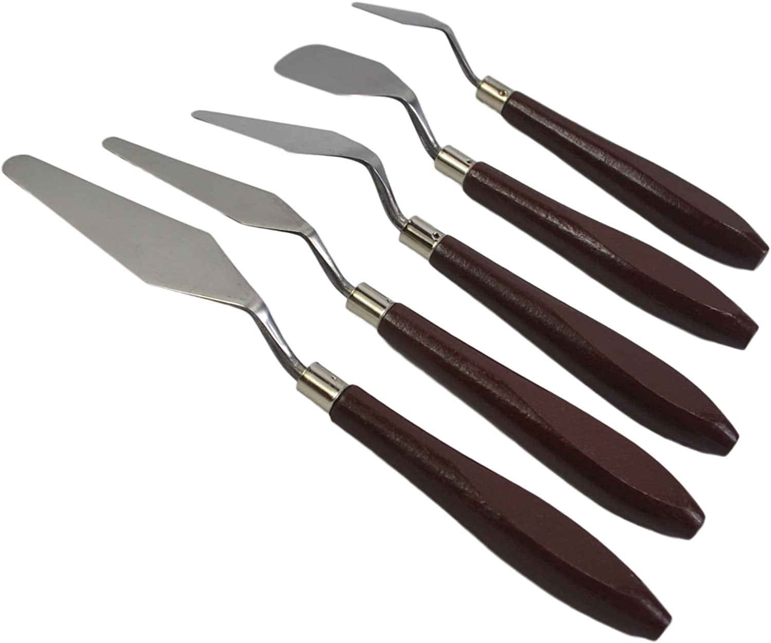 5 Pieces Art Palette Knife Set, Paint Knife Acrylic Painting Wooden ...