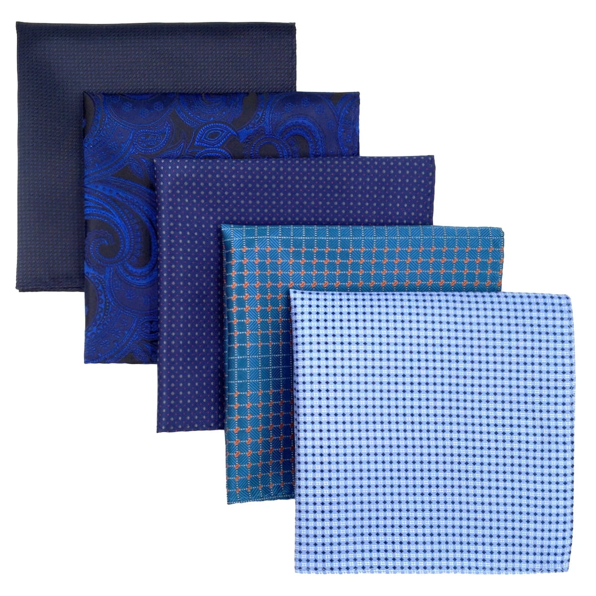 5 Pieces Assorted Mens Silk Pocket Square Handkerchiefs Set 24 ...