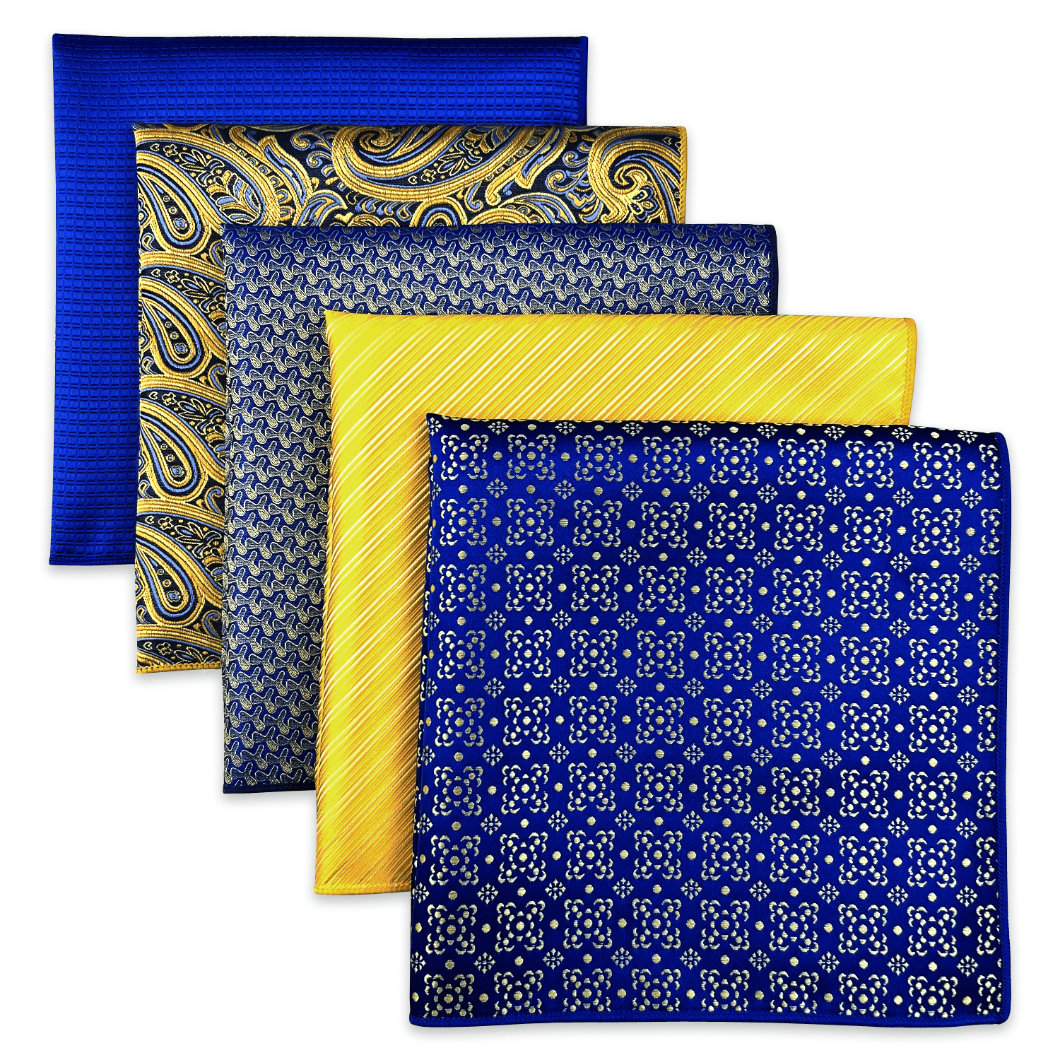 5 Pieces Assorted Mens Silk Pocket Square Handkerchiefs Set 73 ...